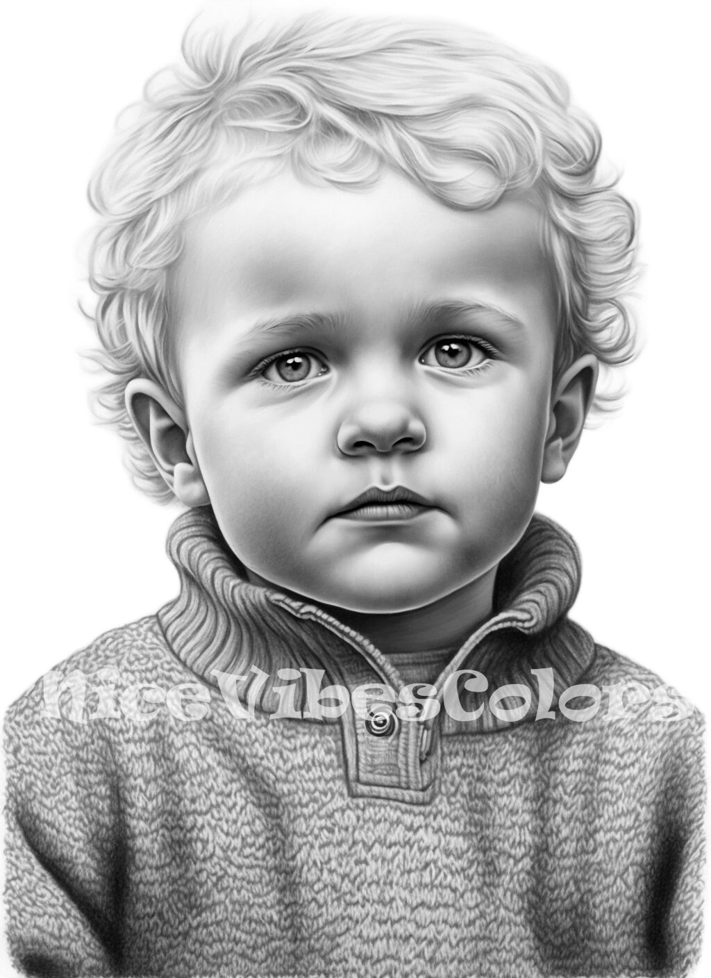 25 Easy Portraits: Grayscale Coloring Book for Adults and Children ...