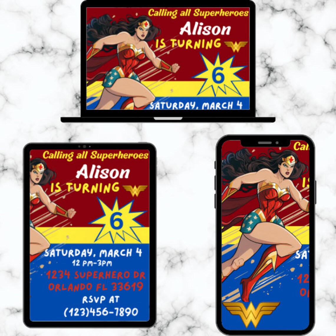 Wonder Women Birthday Invitation Template, Wonder Women Birthday Party ...
