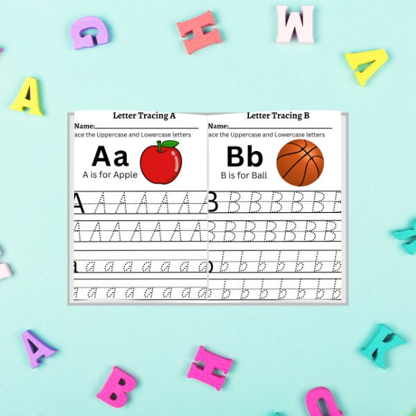 Alphabet Workbook for Kids, Printable Workbook, Homeschool Activity ...