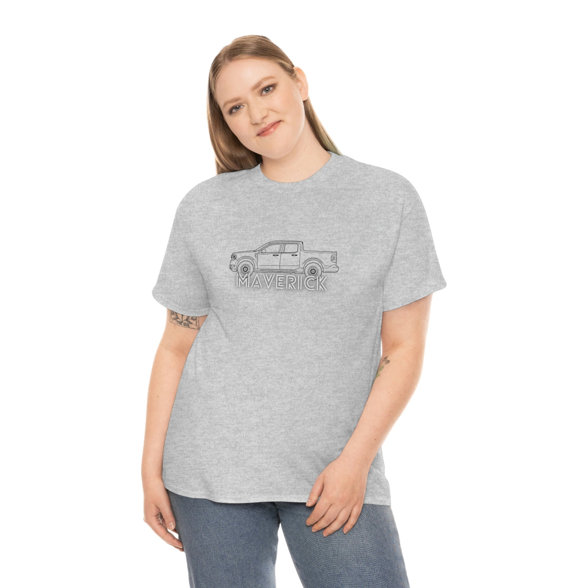 Ford Maverick Pickup Truck Black Outline Shirt, Ford Maverick, Ford ...