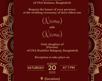 Indian Wedding Invitation Animated Digital & Printable, Mehndi Card ...