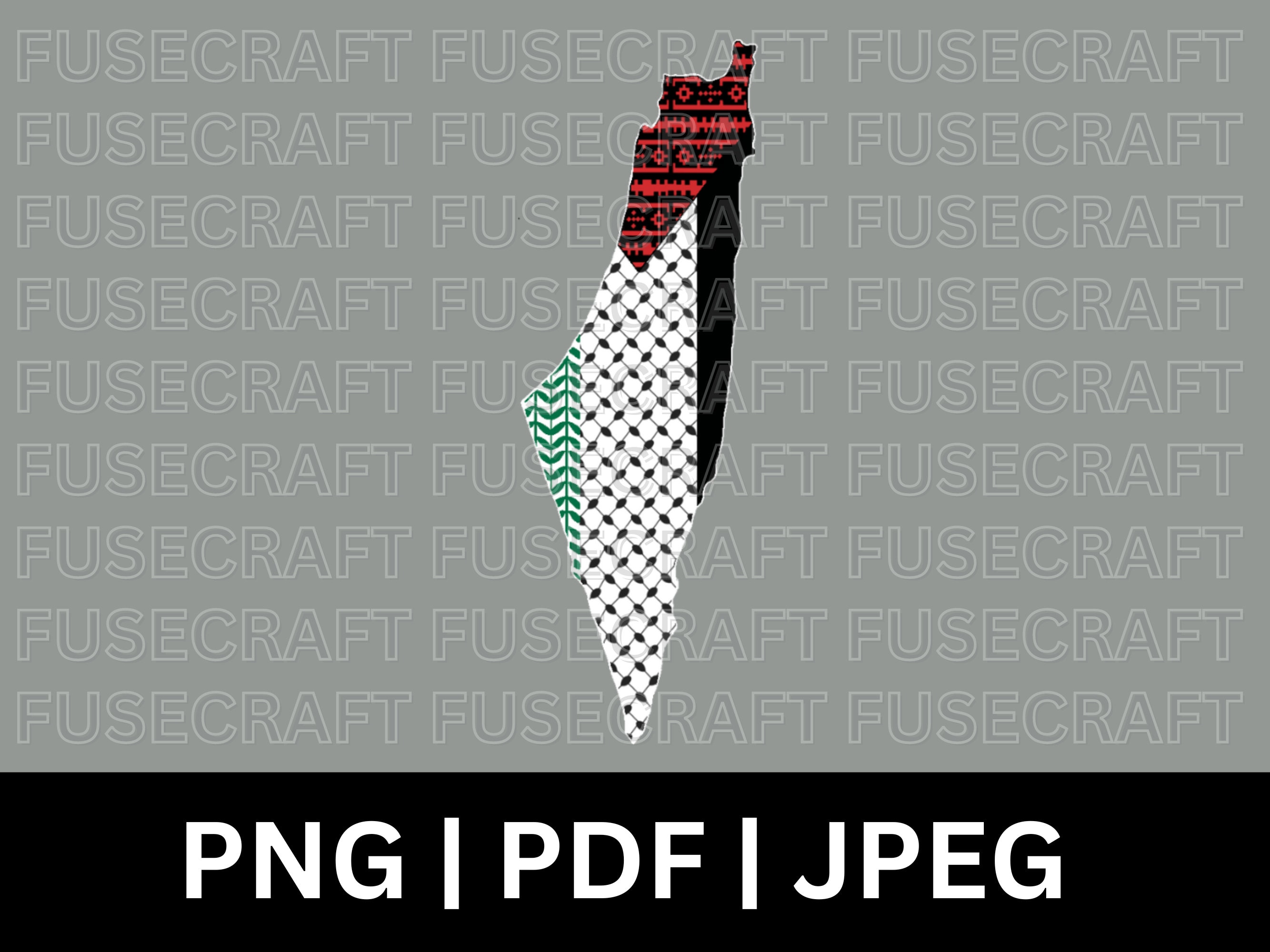 Palestinian Map, Palestine Monogram Sublimation Design SVG, Palestine ...