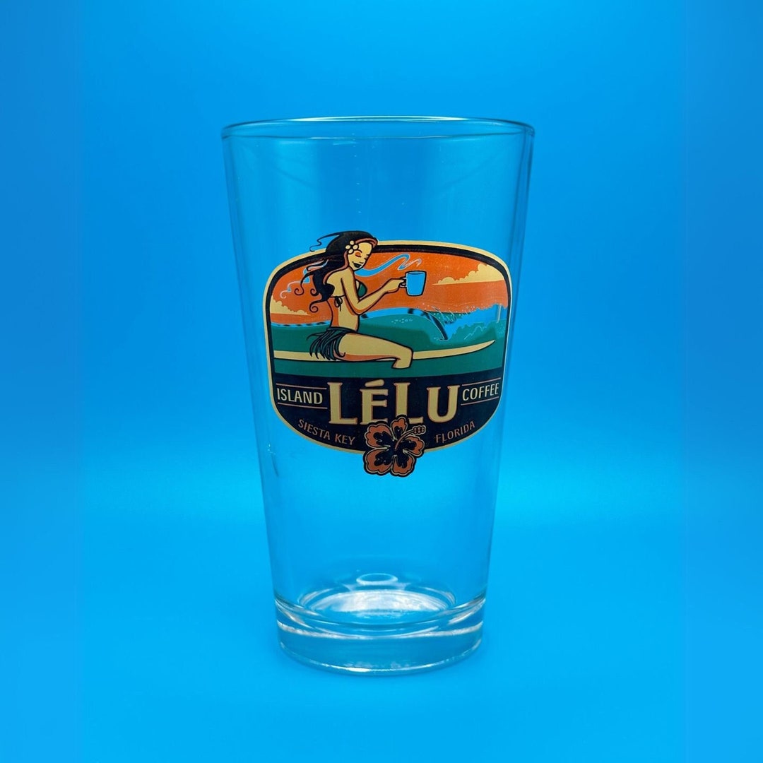 Budweiser Bar Glass Lelu Siesta Key Florida Souvenir Cup Retro Beer ...