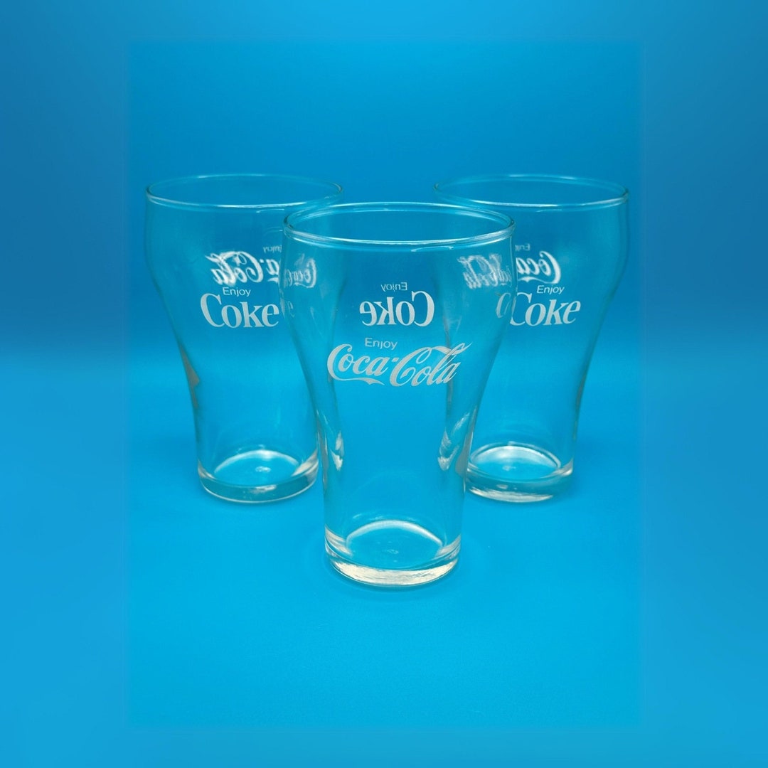 Vintage 1990s Enjoy Coke Coca-cola Glass With Classic Lettering Retro ...