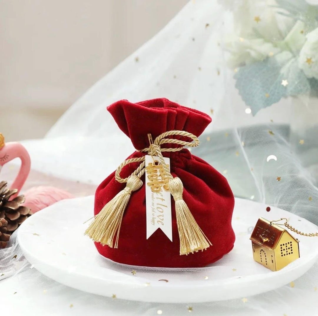 Velvet Drawstring Favor Bags (5x6 Inch) - 10pcs Asian Style - Etsy