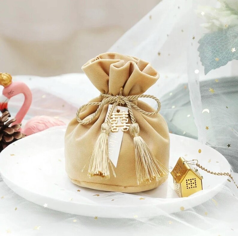 Velvet Drawstring Favor Bags (5x6 Inch) - 10pcs Asian Style - Etsy