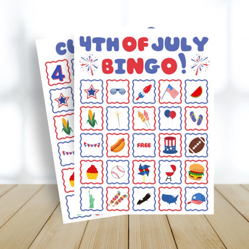 Fourth of July Bingo Game - Etsy