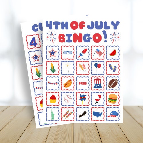 Fourth of July Bingo Game - Etsy