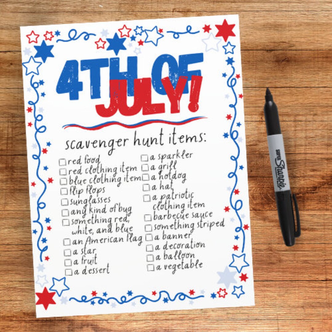 Fourth of July Scavenger Hunt - Etsy
