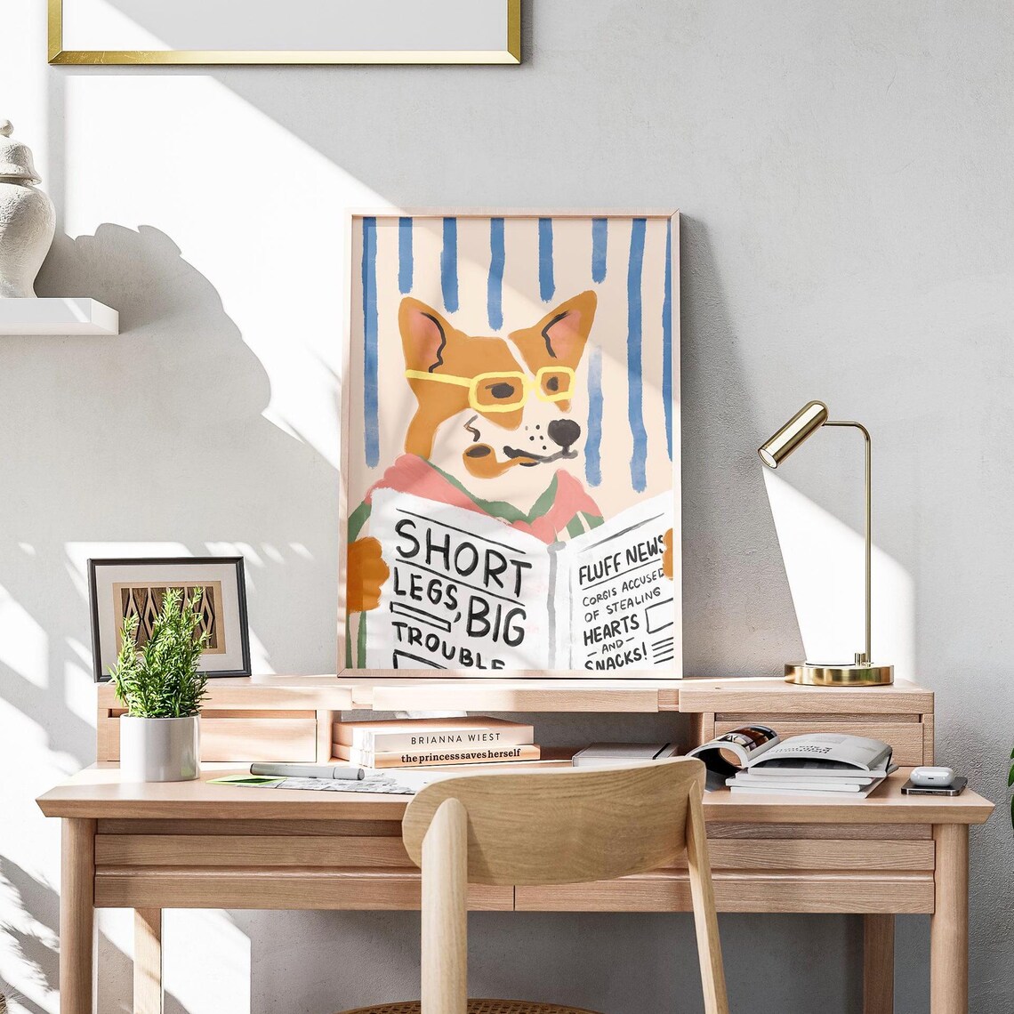 Funny Corgi Art Print – Quirky Dog Lover Gift (digital Download) - Etsy