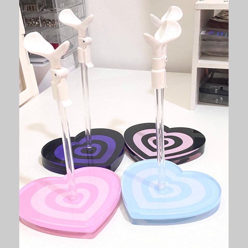 Acrylic Cute Heart-shaped Doll Stand for 1/4 Scale BJD Doll, MSD ...