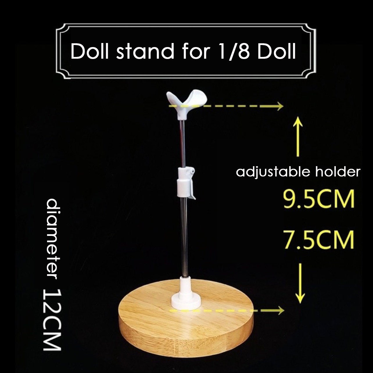 Wooden Stand for 1/6 1/3 1/4 1/8 Scale BJD Doll, Blythe Accessories, 12 ...
