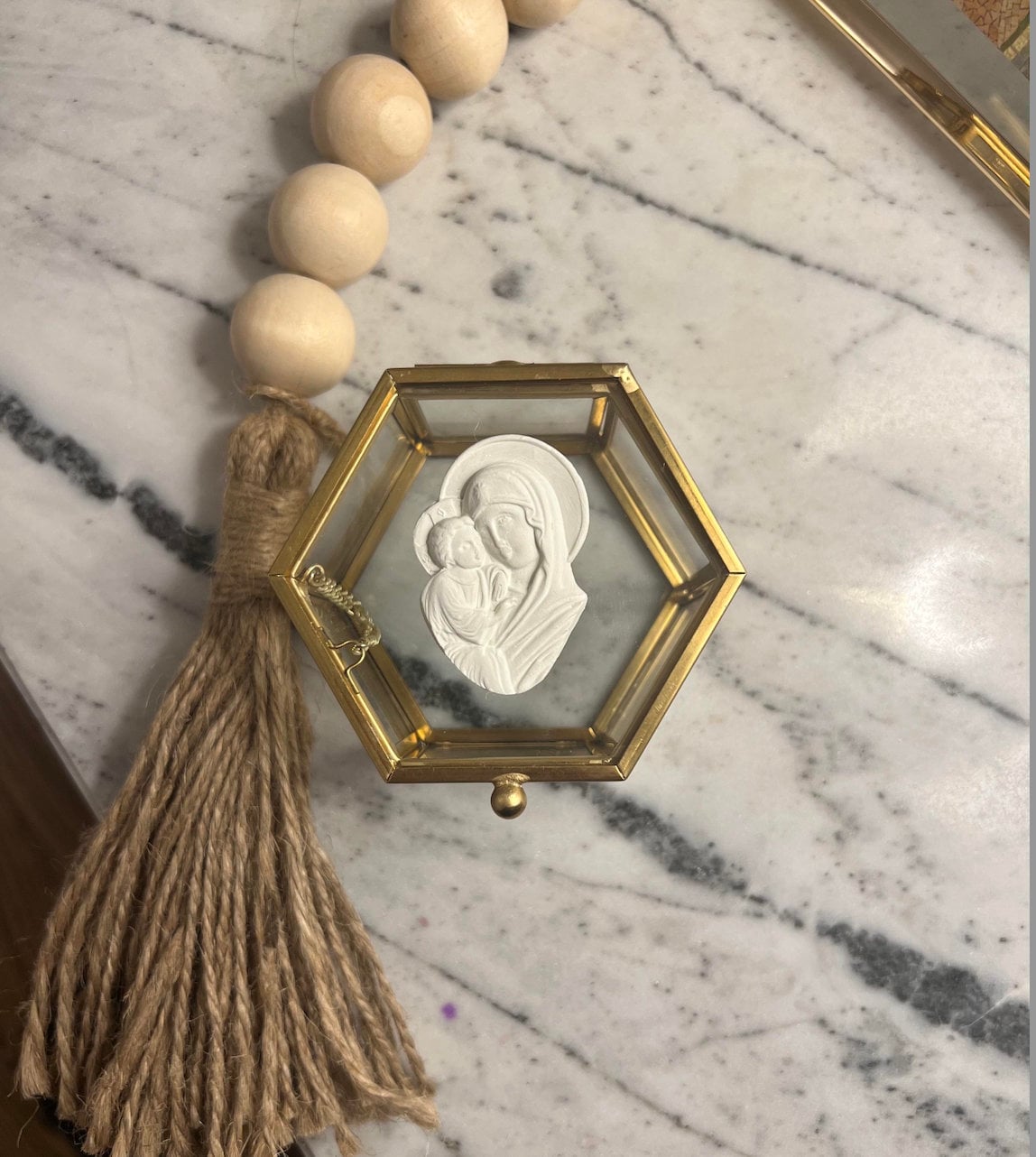 Rosary Box Blessed Mother - Etsy
