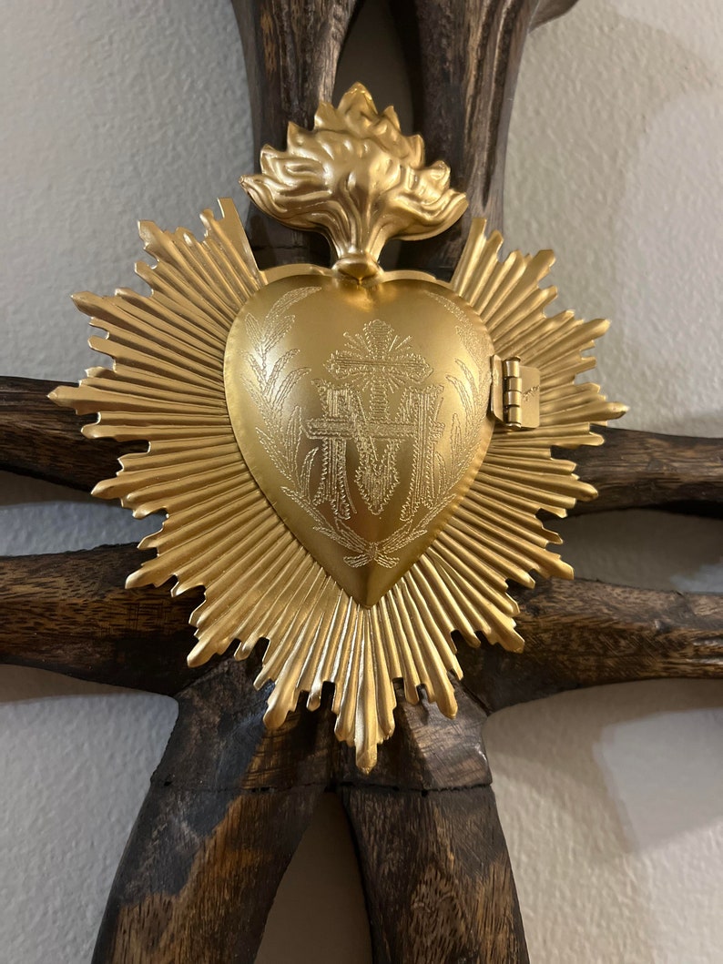 Gold Metal Sacred Heart - Etsy