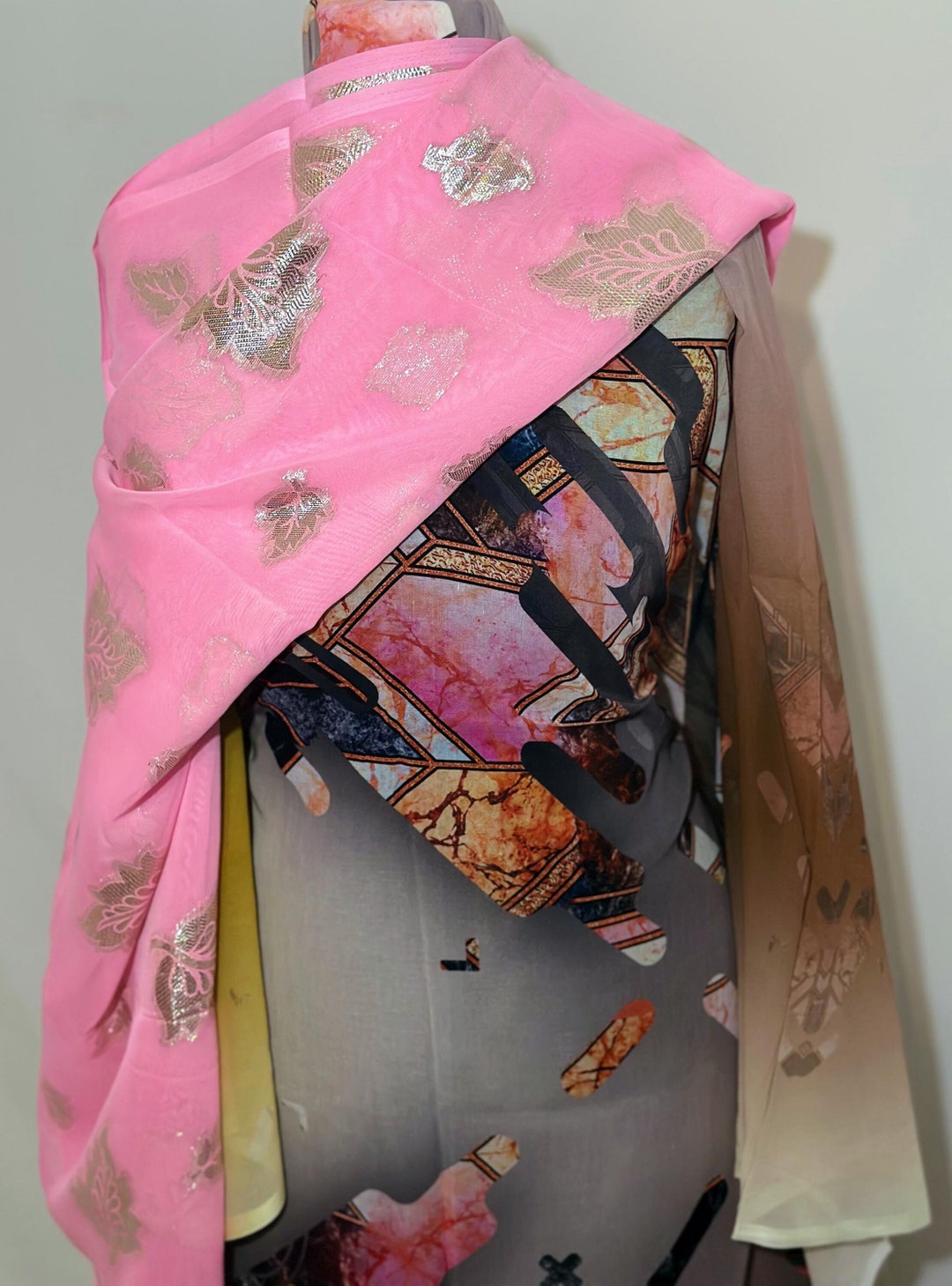 Somali Dirac | Wedding Attire | Cultural Dress - 3pcs Pink & Gold ...