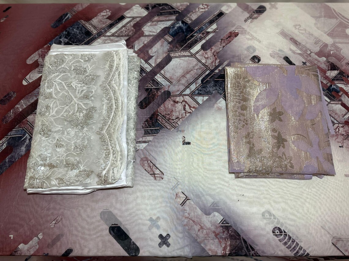 Somali Dirac Wedding Attire Cultural Dress 3pcs White & Purple ...