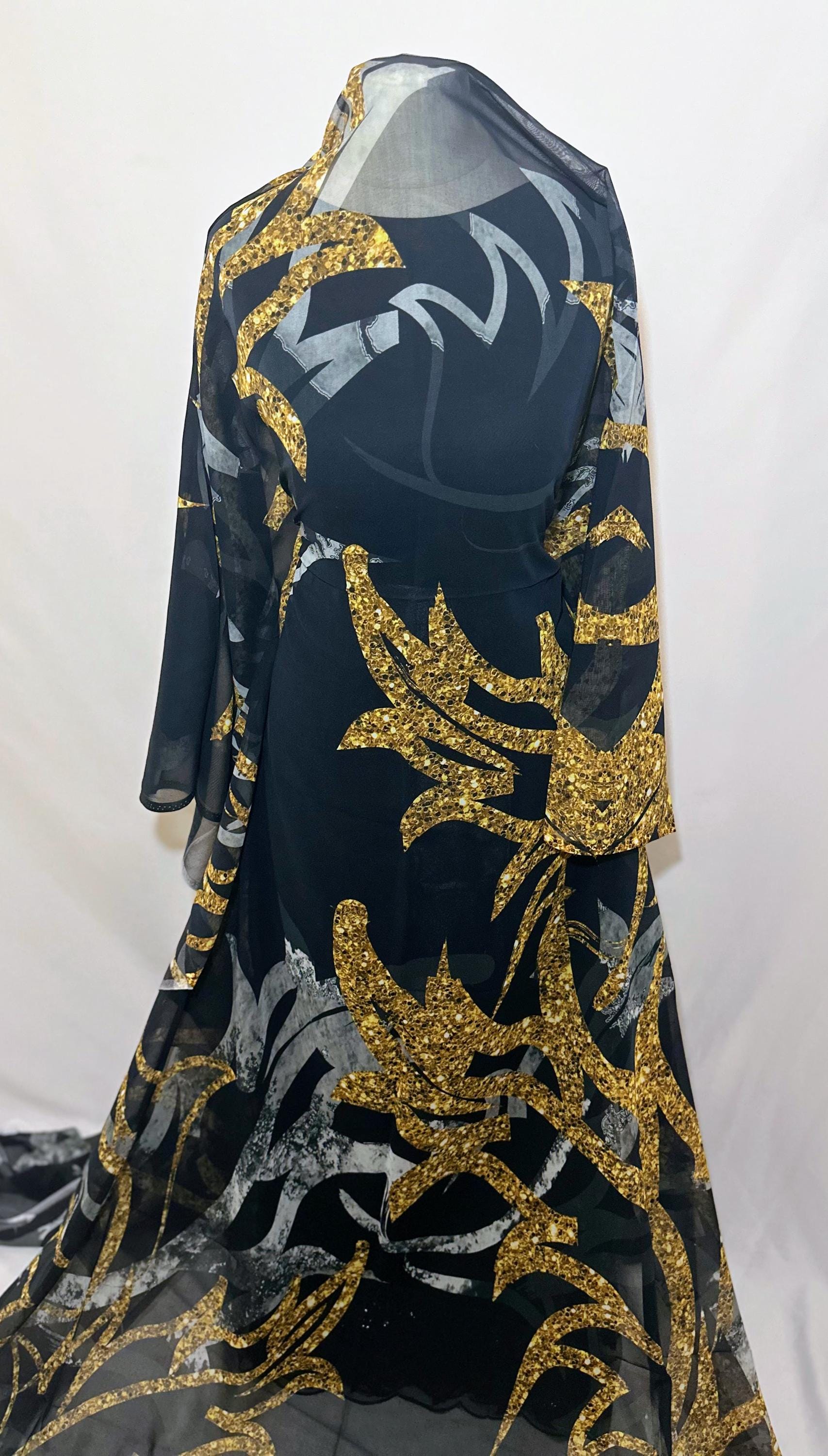 Somali Dirac Wedding Attire Cultural Dress 3pcs Black Dirac With Gold ...