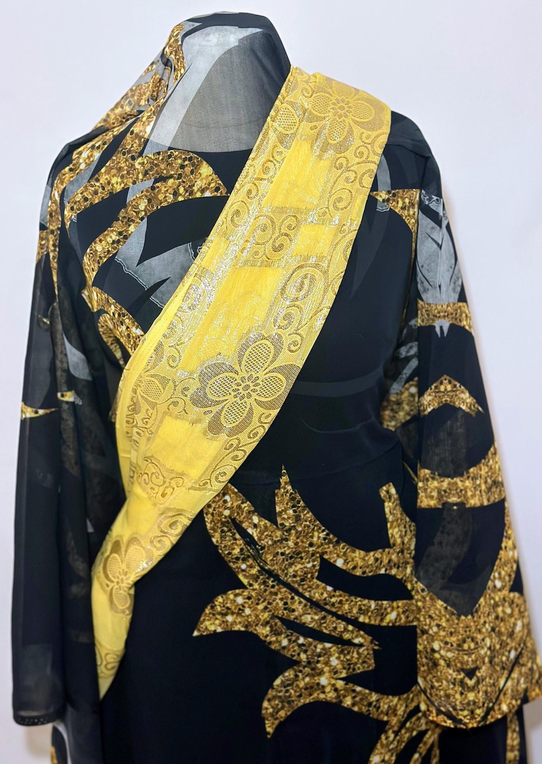 Somali Dirac Wedding Attire Cultural Dress 3pcs Black Dirac With Gold ...