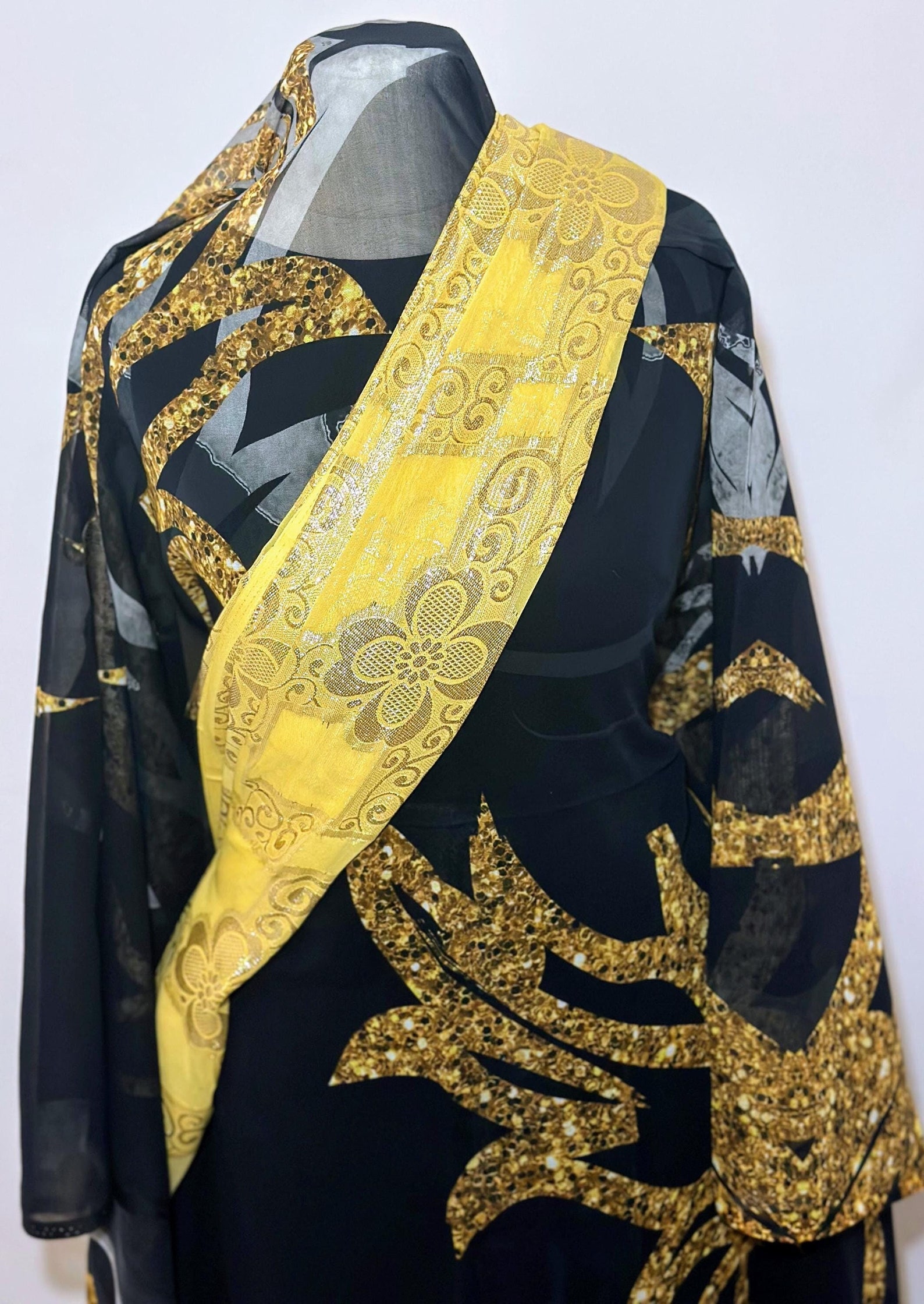 Somali Dirac Wedding Attire Cultural Dress 3pcs Black Dirac With Gold ...