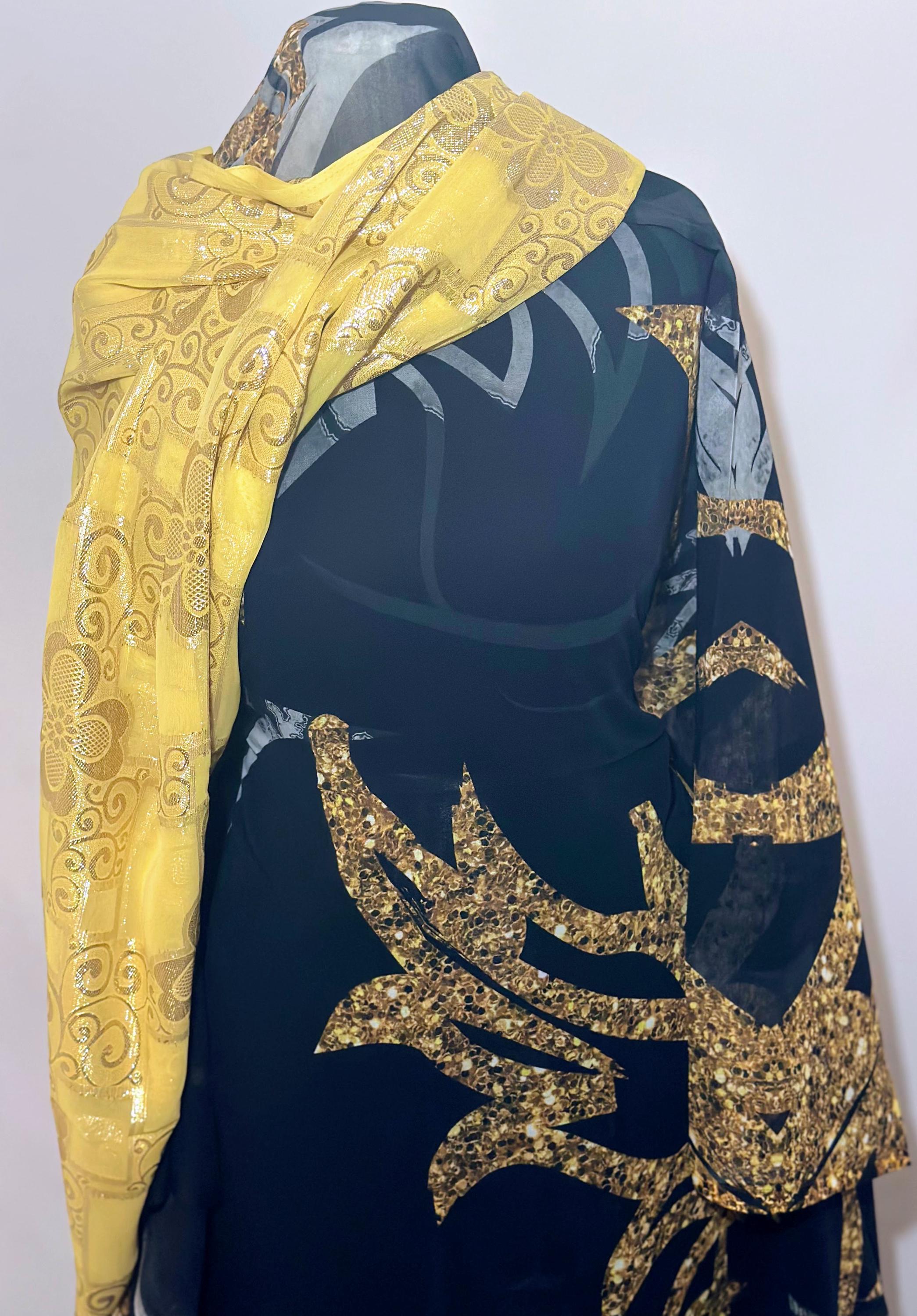 Somali Dirac Wedding Attire Cultural Dress 3pcs Black Dirac With Gold ...
