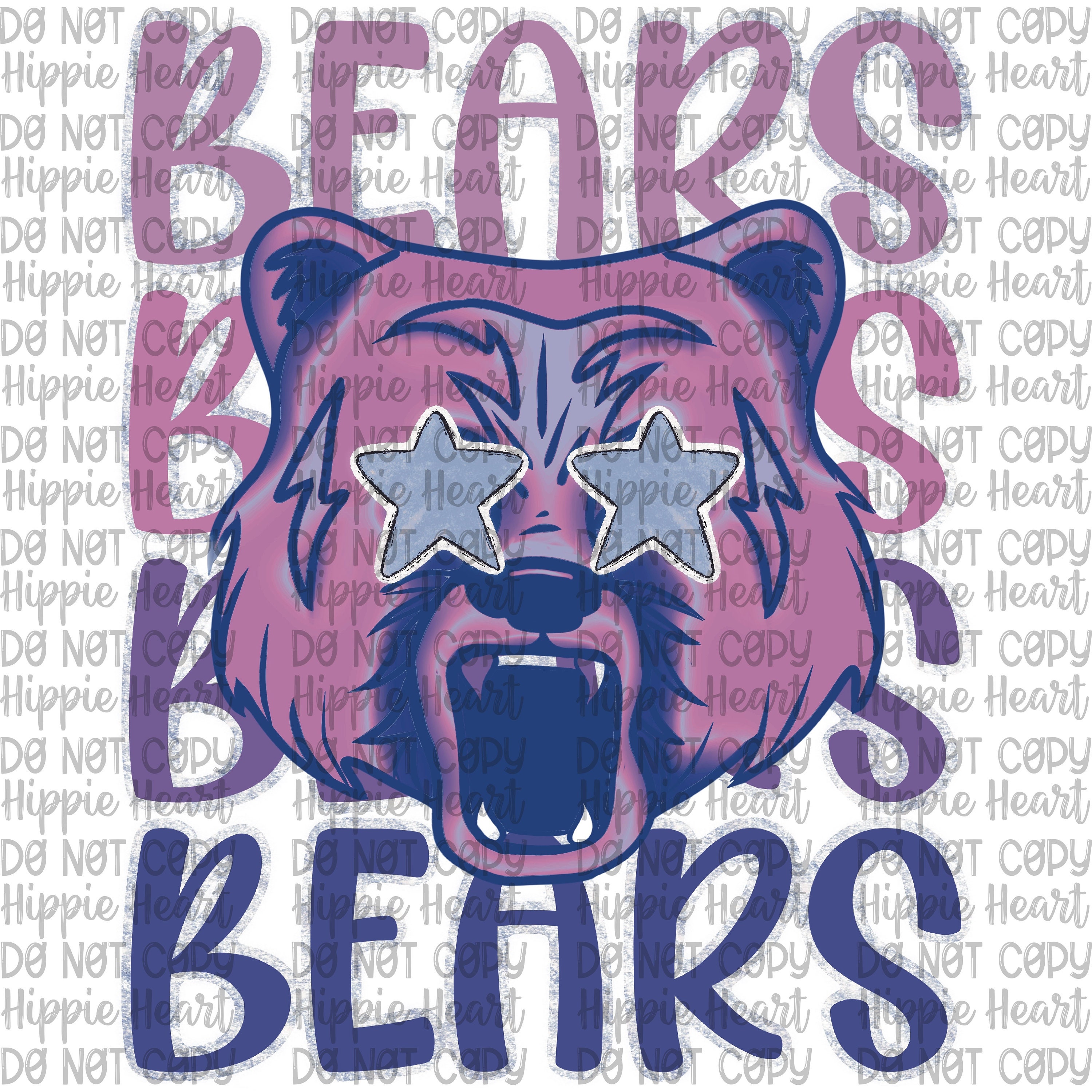 Bears Mascot Png Bears Preppy Mascot Bears Mascot Png Pink - Etsy