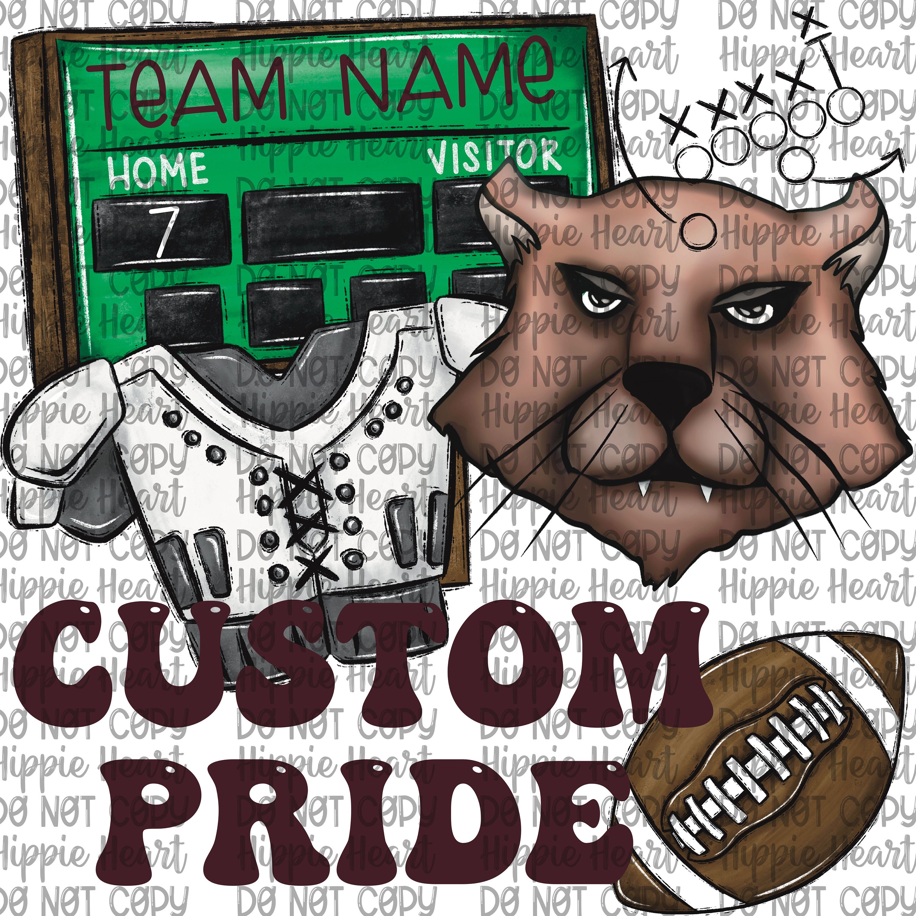 Custom Football Team Png Custom Team Mascot Png Custom - Etsy