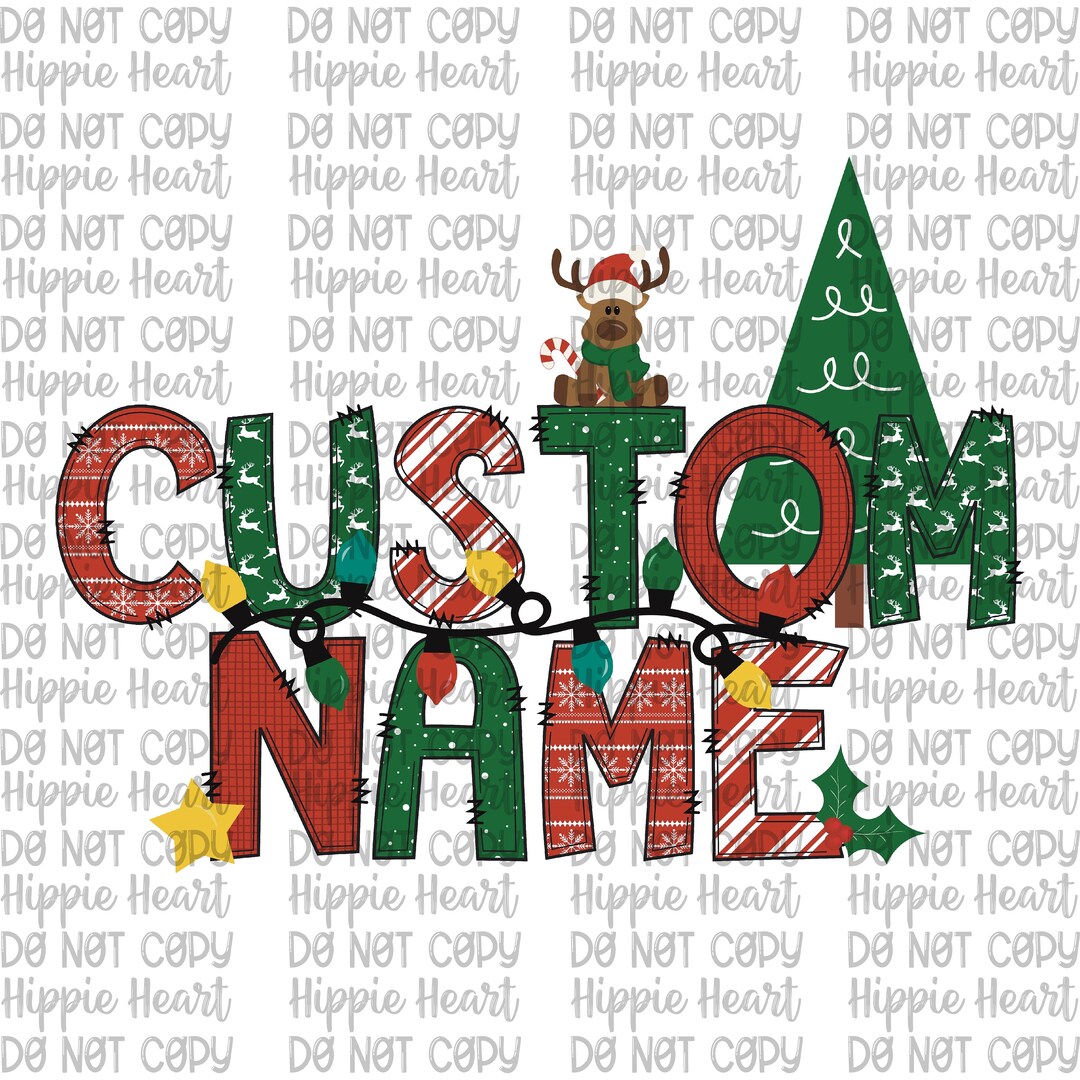 Custom Christmas Design, Custom Holiday Png, Custom Christmas Name ...