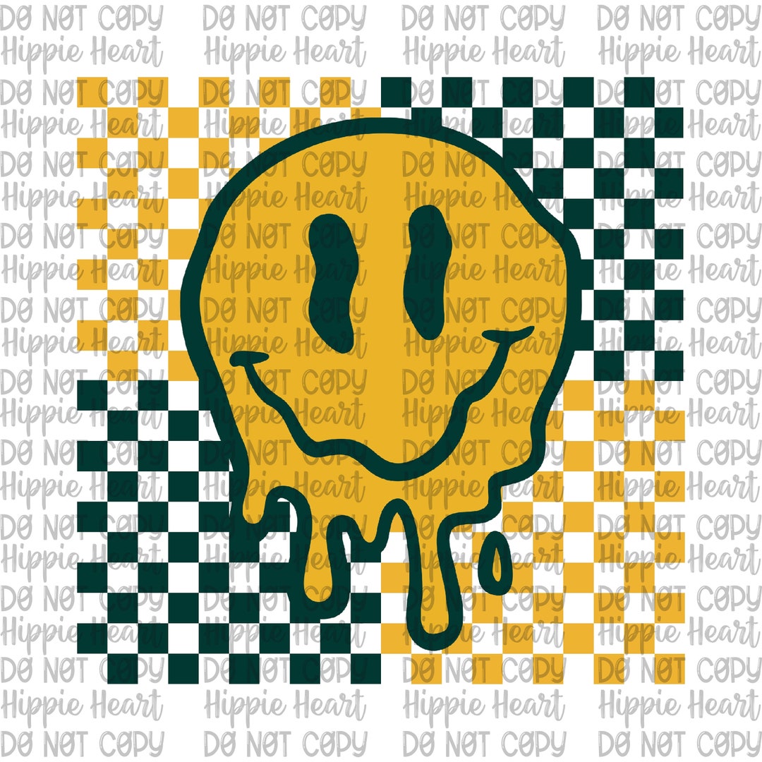 Melting Smiley Face, Smiley Face Png, Retro Checkered Png, Retro Smiley ...