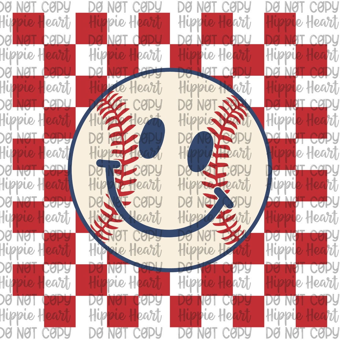 Checkered Smiley Face Baseball Png, Smiley Png, Baseball Png, Checkered ...