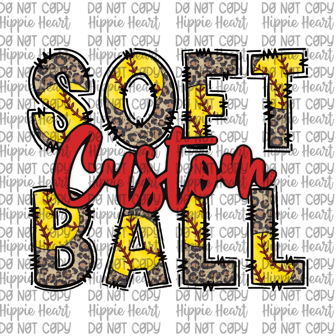 Softball Alpha Set, Softball Doodle Png, Softball Font, Custom Softball ...