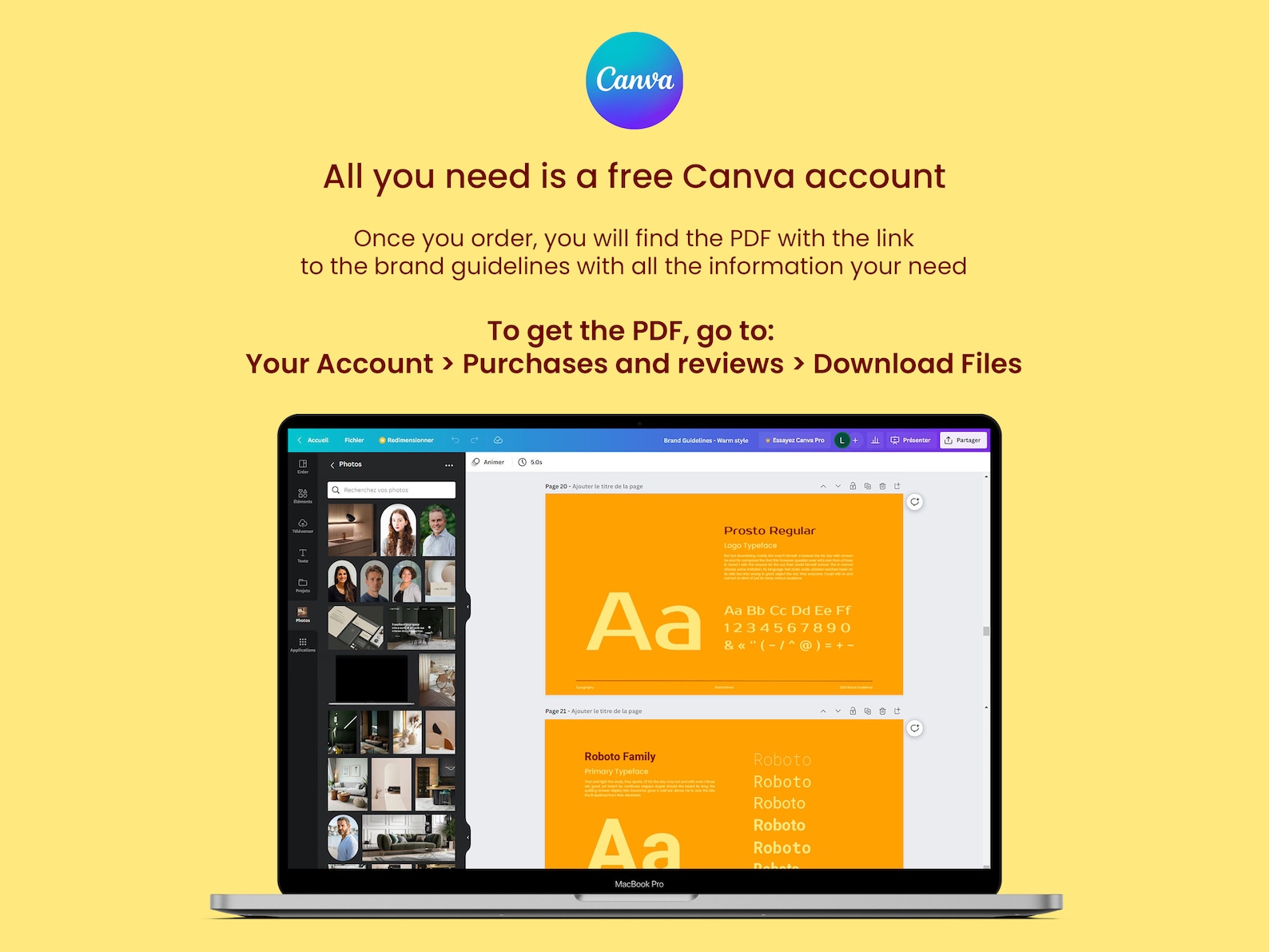 Yellow Brand Guidelines Editable With Canva, Brand Guidelines Template ...