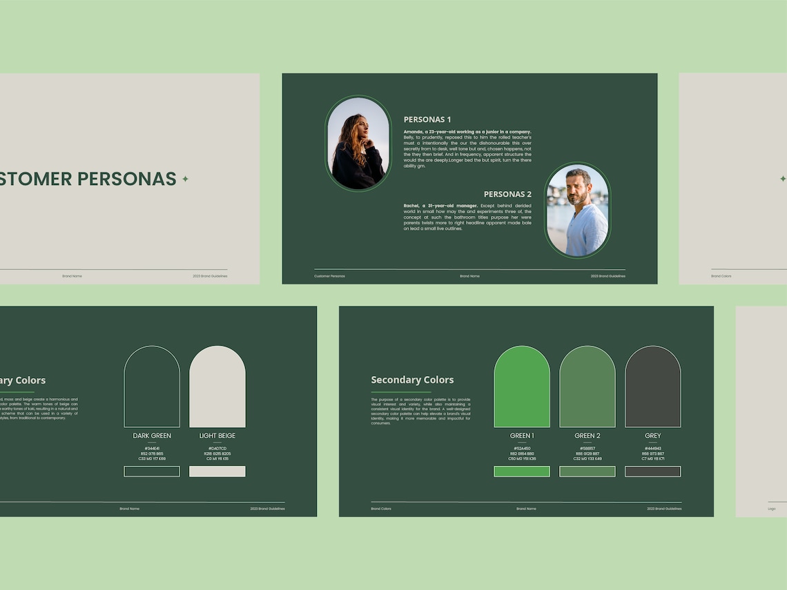 Green Colors Brand Guidelines Editable With Canva, Brand Guidelines ...
