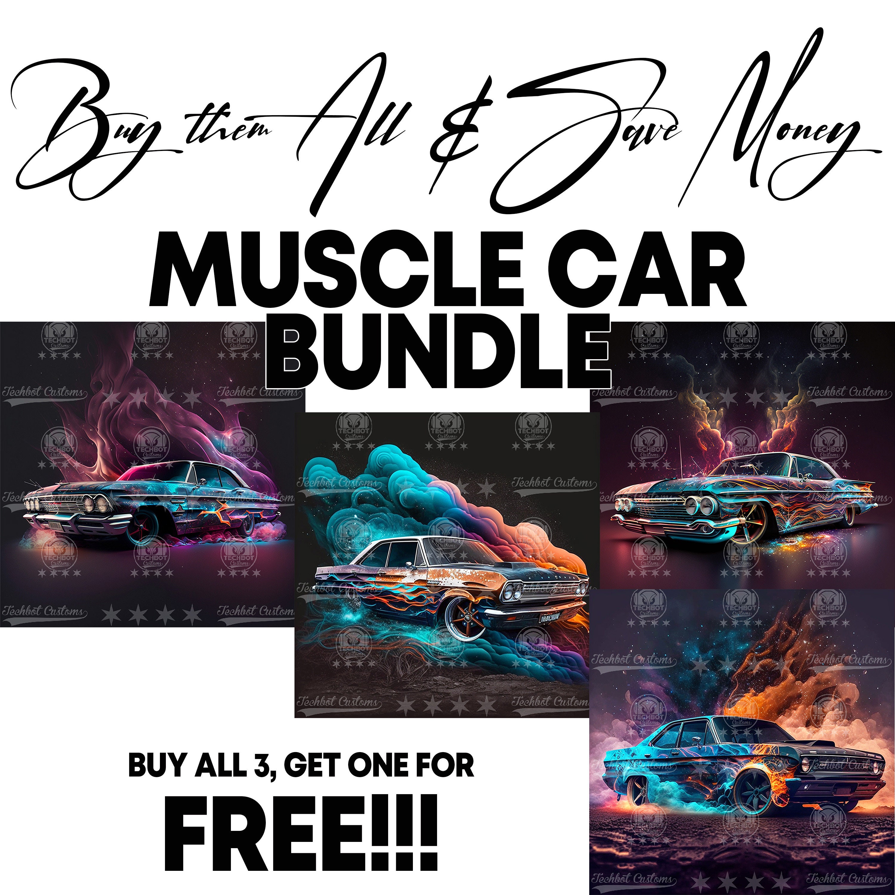 MUSCLE CAR BUNDLE 1-4 - Etsy