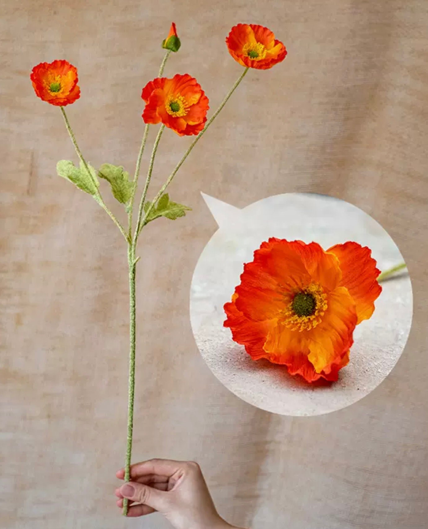 23'' Faux Poppy Silk Artificial Colorful Flowers - Etsy