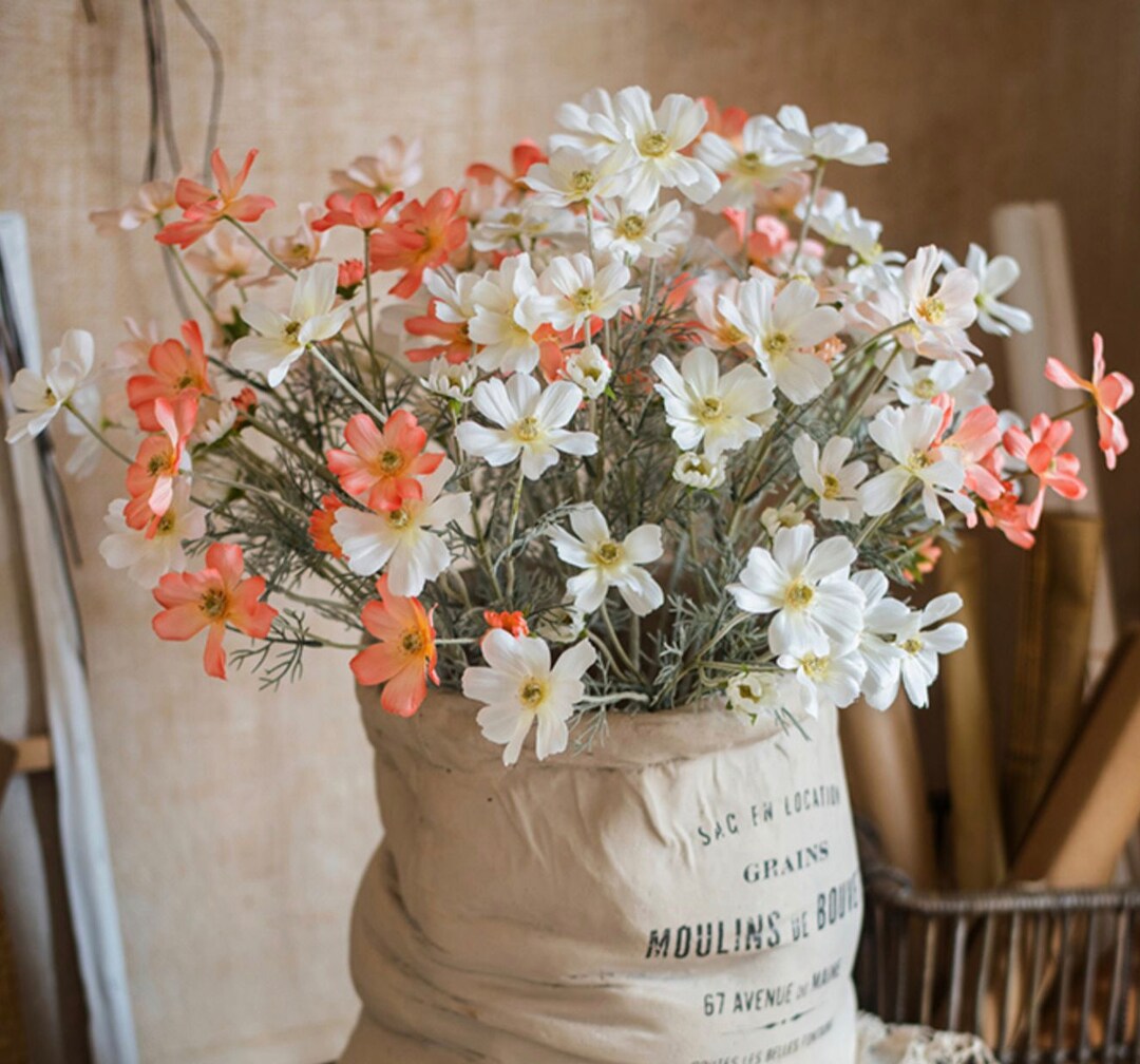 23'' Faux Cosmos Flower, Artificial Silk Flowers, Wild Flowers, Daisy ...