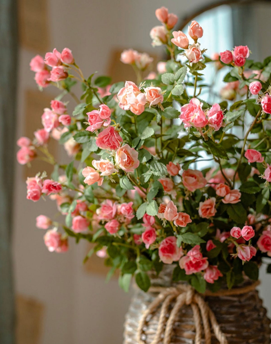 24'' Faux Rose, Artificial Small Colorful Rose, Silk Flowers, Home ...