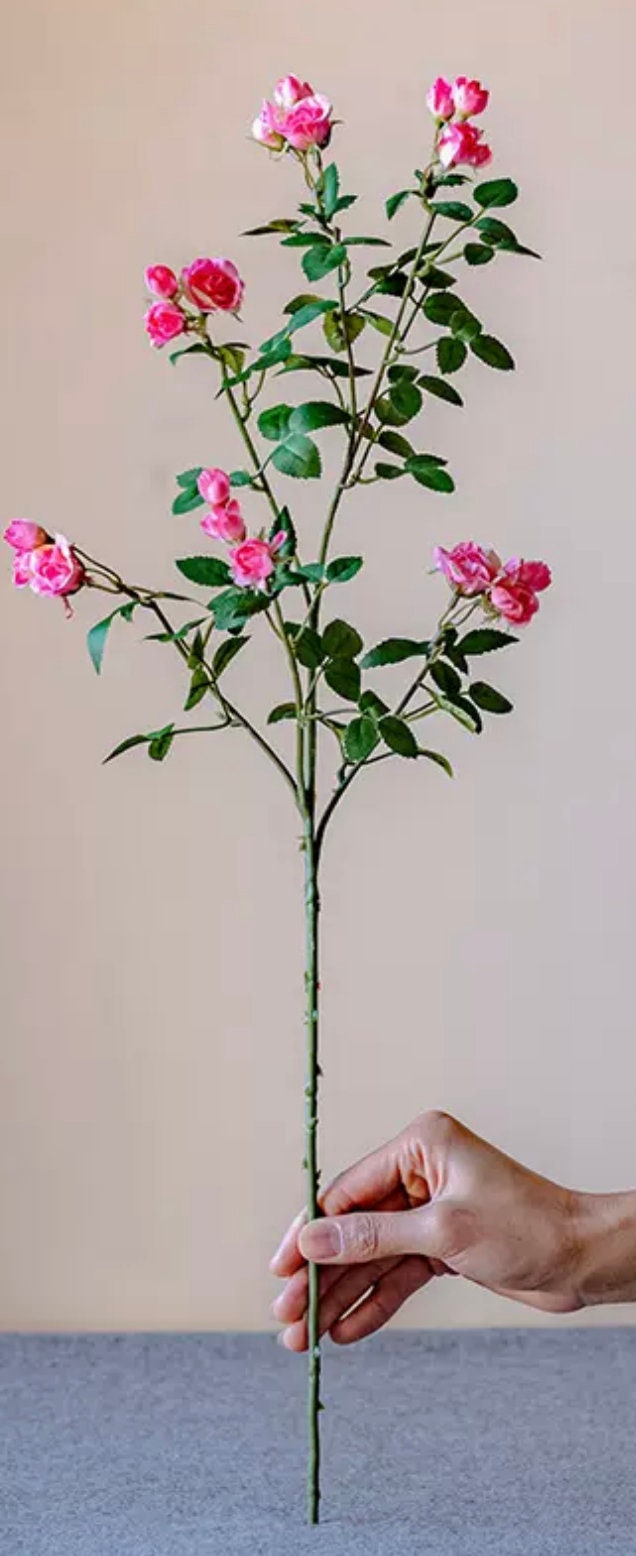 24'' Faux Rose Artificial Small Colorful Rose Silk - Etsy