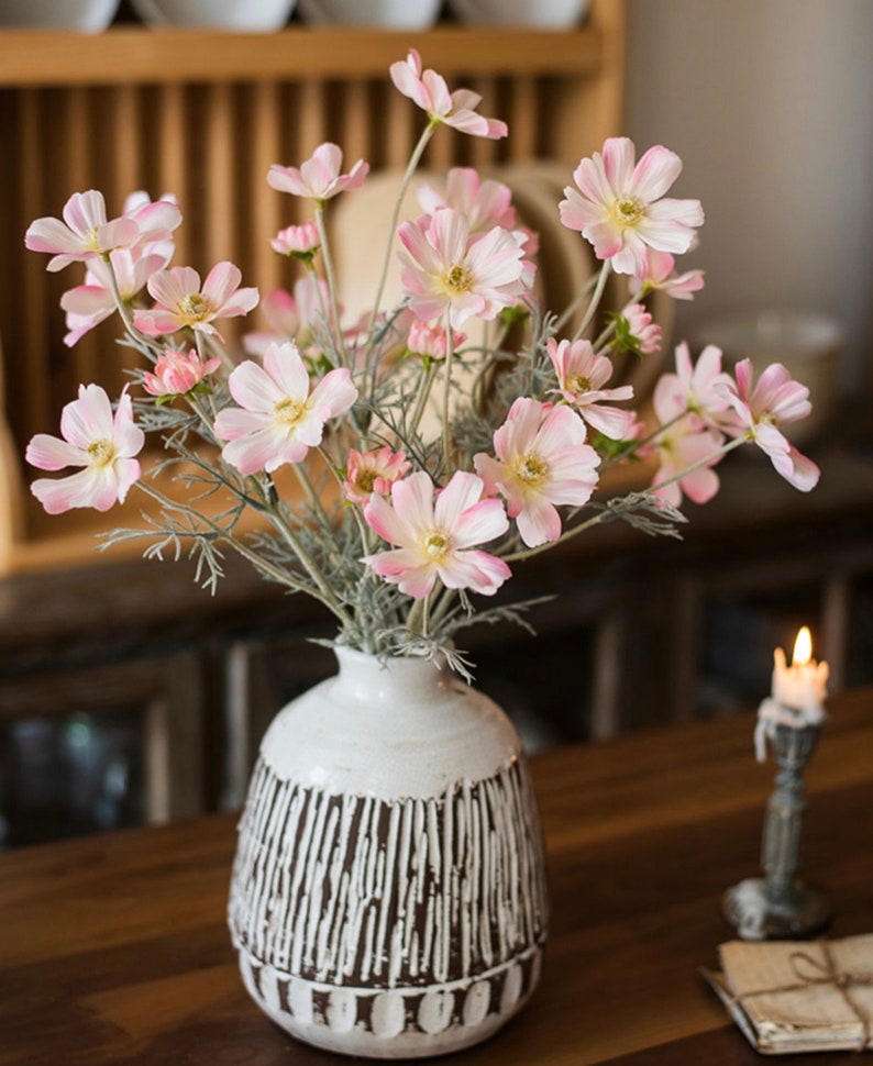 23'' Faux Cosmos Flower, Artificial Silk Flowers, Wild Flowers, Daisy ...