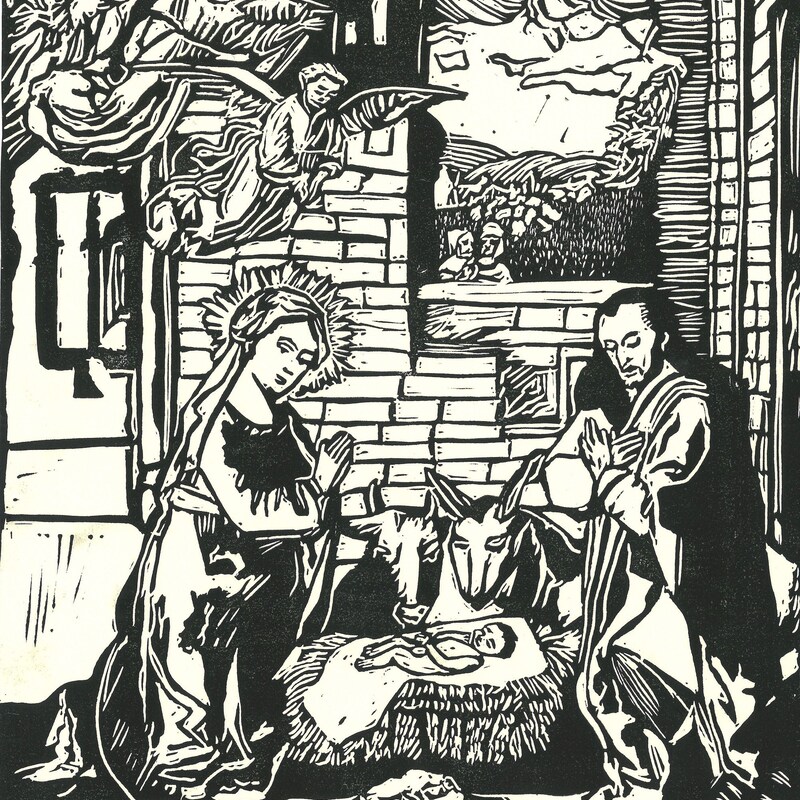 Linocut Christmas - Etsy