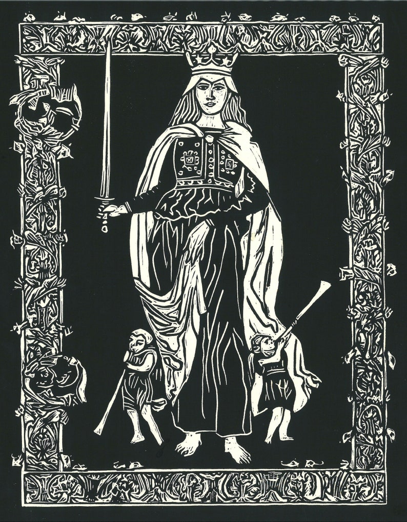 Virgin Most Powerful Linocut Print (edition of 44) - Etsy