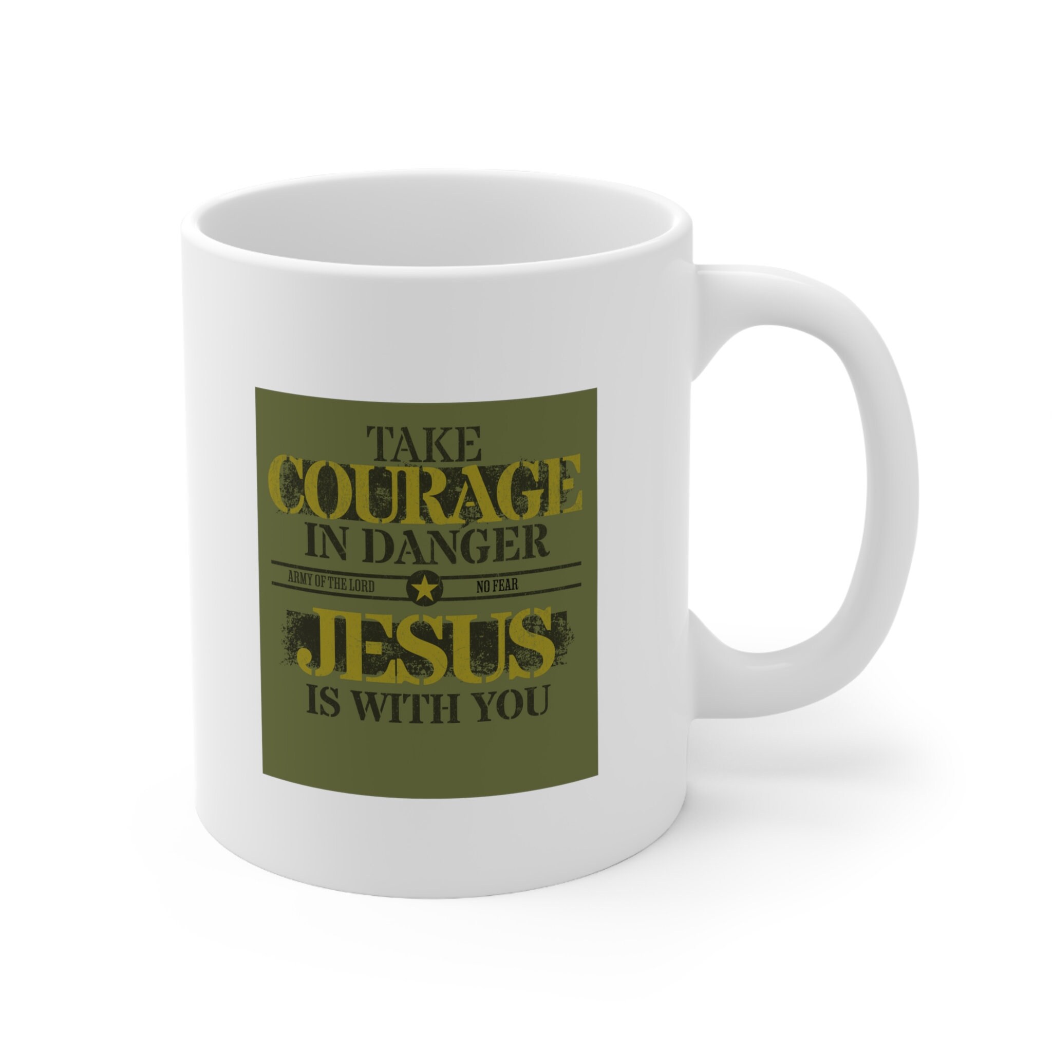 Take Courage Coffee and Tea Inspiration Mug Unique Handcrafted ...