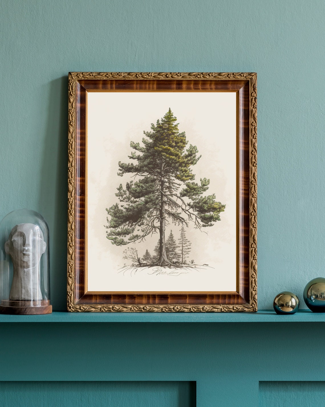 Lone Forest Pine Watercolor Art Print - Etsy