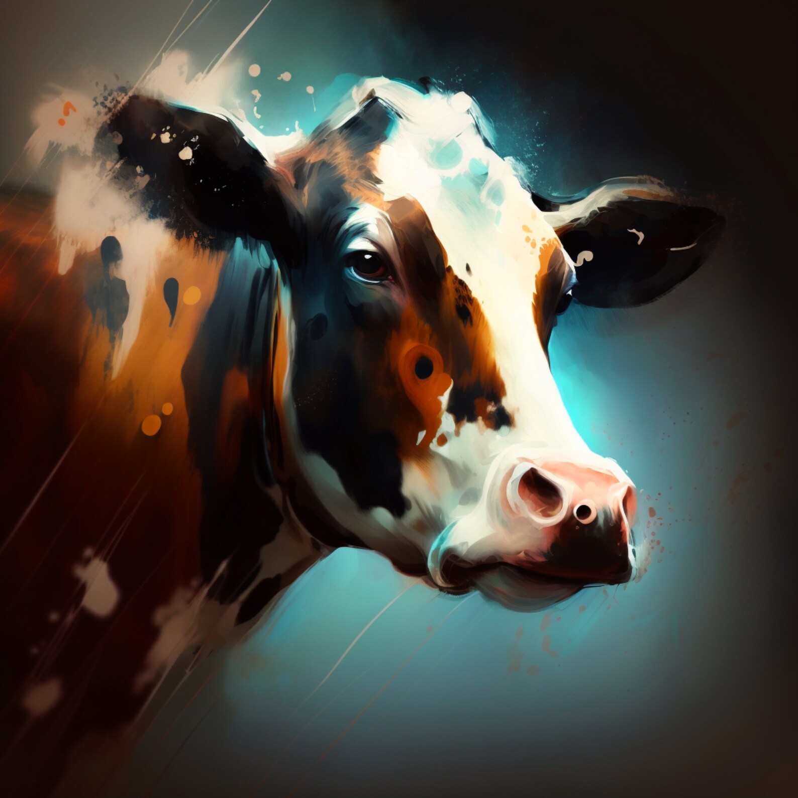 Portrait of A Cow-watercolor Portrait of a Cow, Digital Download - Etsy