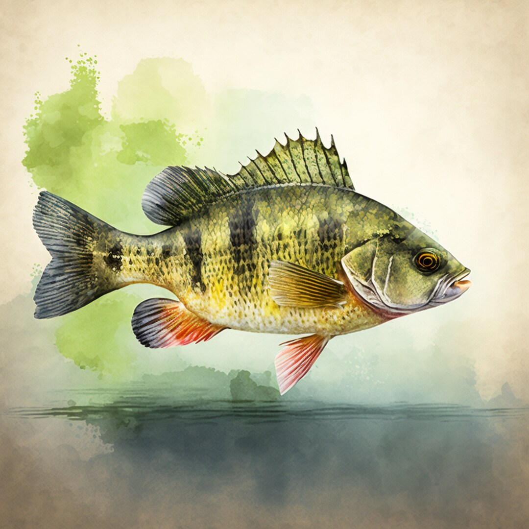 Perch- Perch Swimming in the Lake - Etsy
