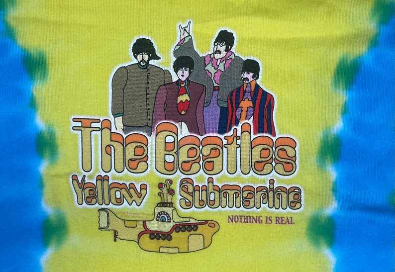 Vintage Liquid Blue Beatles Yellow Submarine Baby Doll T Shirt. Size ...