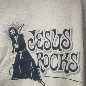 Jesus Rocks, Cream Colored Short Sleeve T Shirt. Vintage! - Etsy