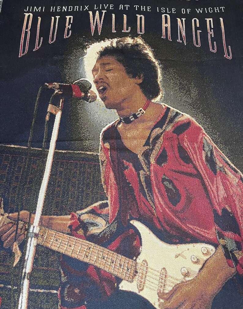 Jimi Hendrix, “blue Wild Angel”, Vintage Rug Barn Throw Blanket. - Etsy