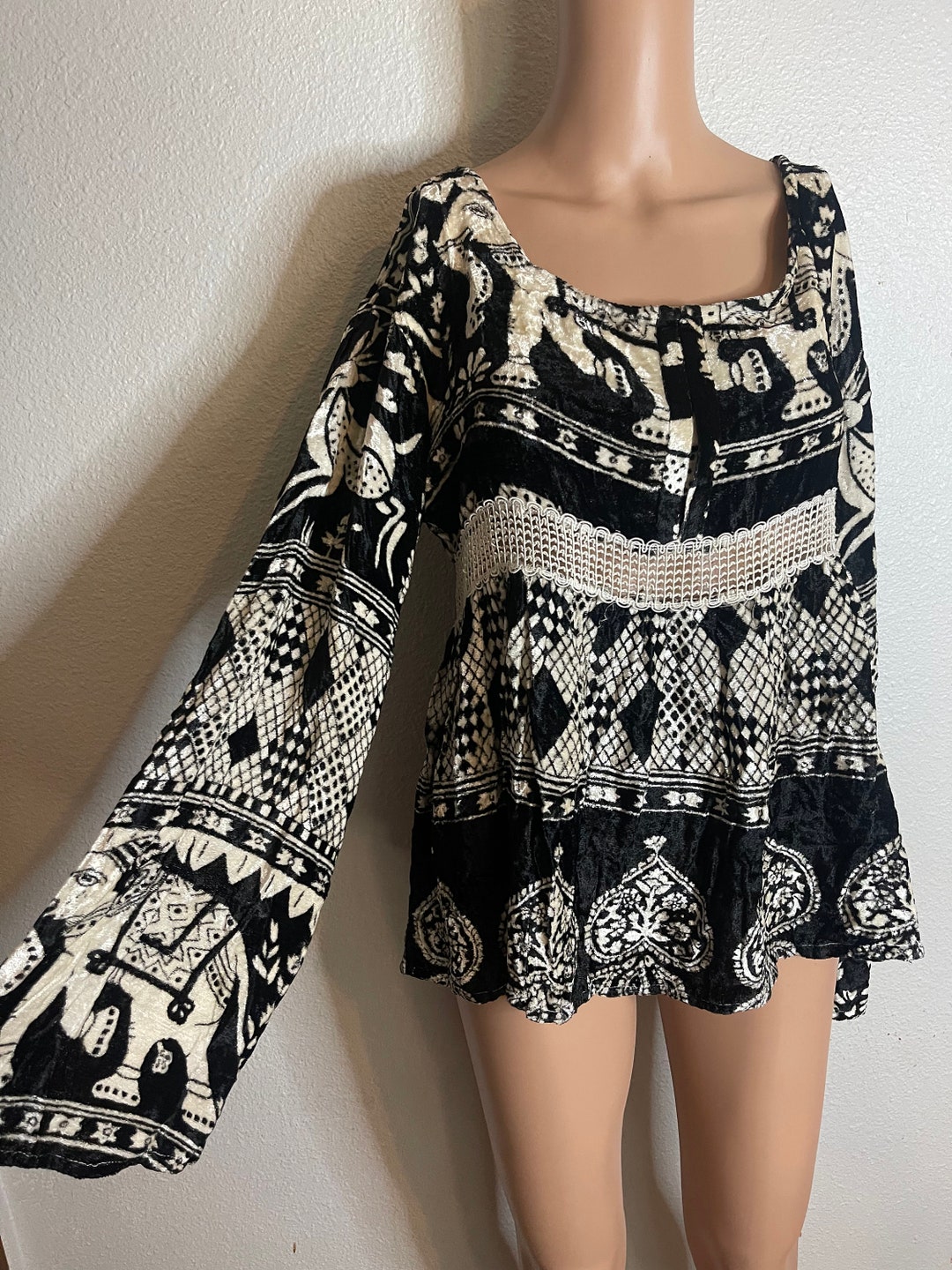Bhags Brand, Velvety Soft Elephant Print Long Sleeve Top. Free Size. - Etsy