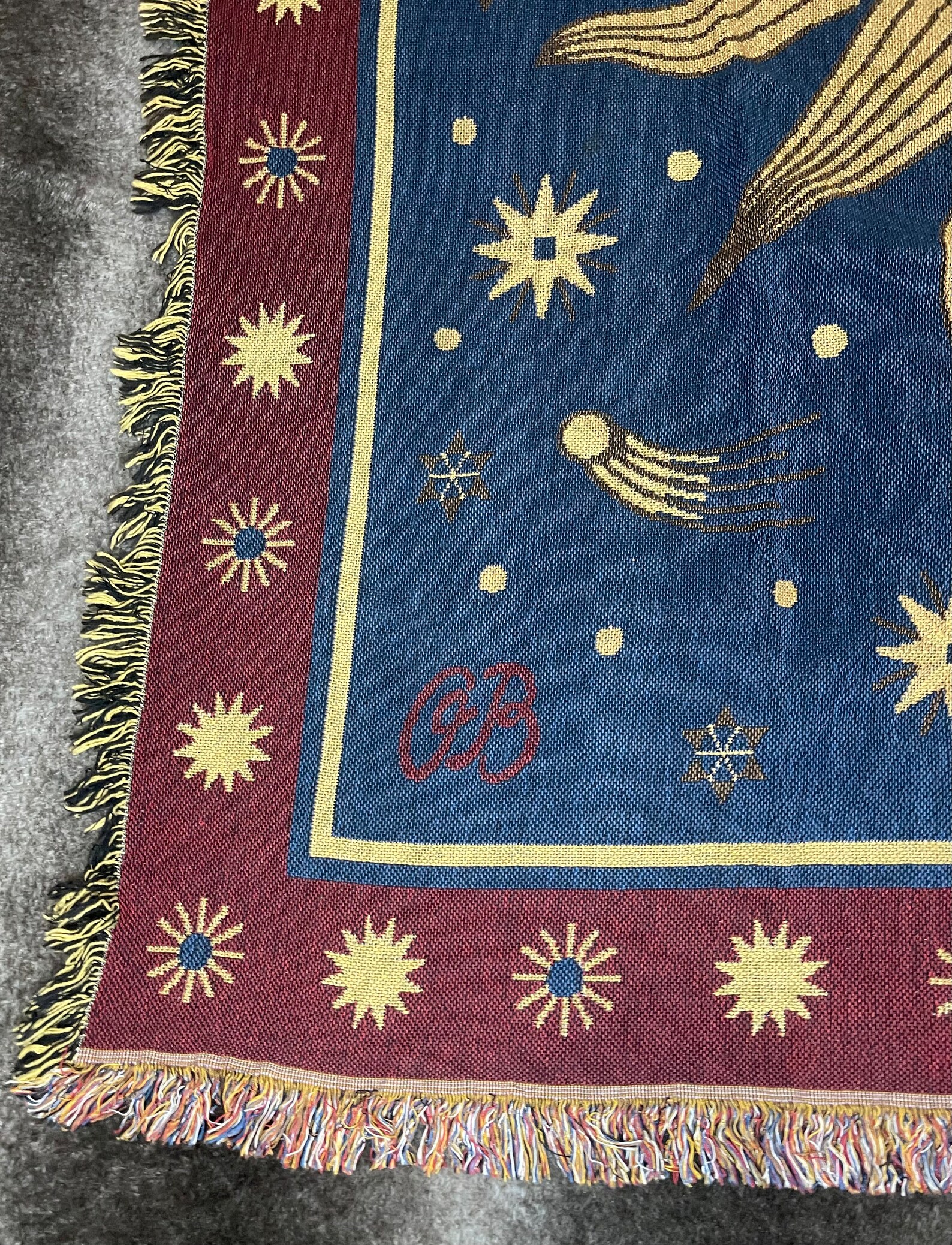 Sun Moon & Stars cosmos Vintage Throw Blanket. Rug Barn. - Etsy