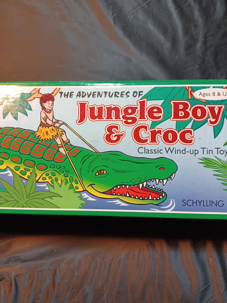 Jungle Boy and Crocodile, Classic Wind-up Collectible Tin Toy W/litho ...
